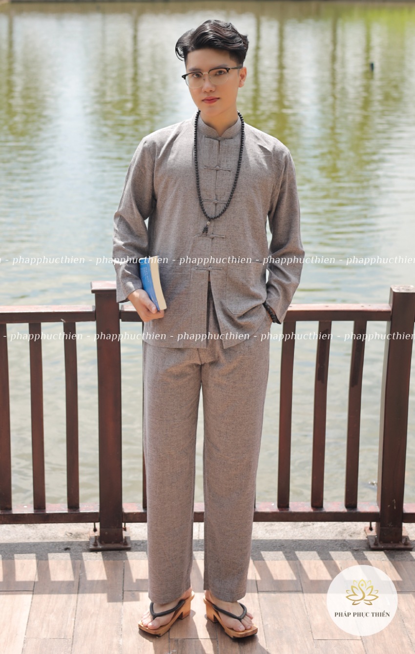 Pháp Phục Lãnh Tụ Nam Linen Ấn Độ – Khói Ánh Tím